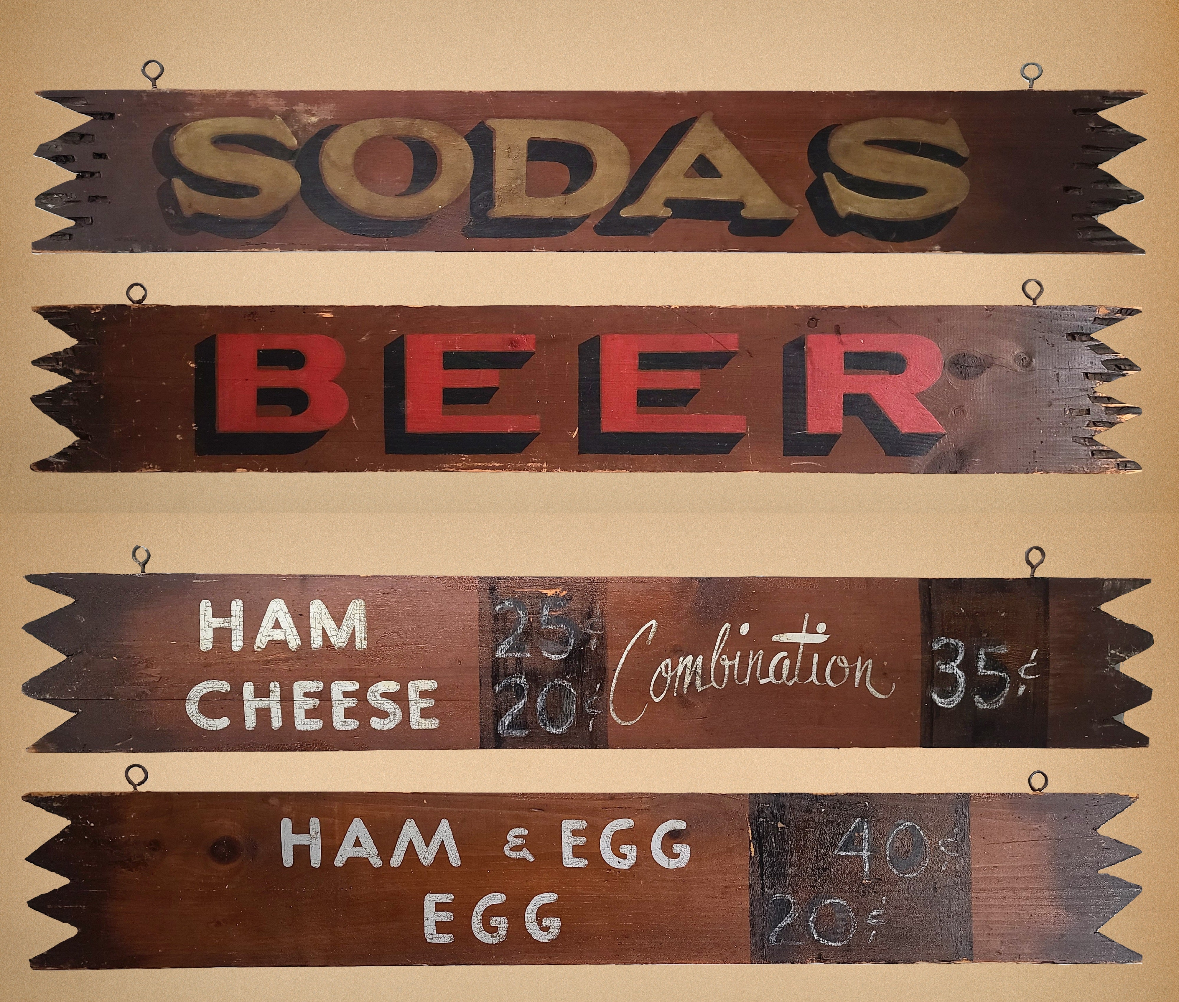 Vintage Painted Wooden Roadside Diner Signs – Richard Romberg Antiques